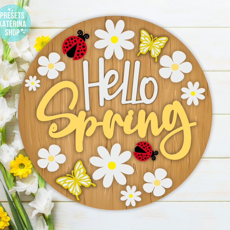 Hello Spring Sign - Etsy