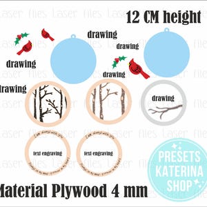 Cardinal Christmas Round Ornament SVG File , Christmas Ornament SVG ...