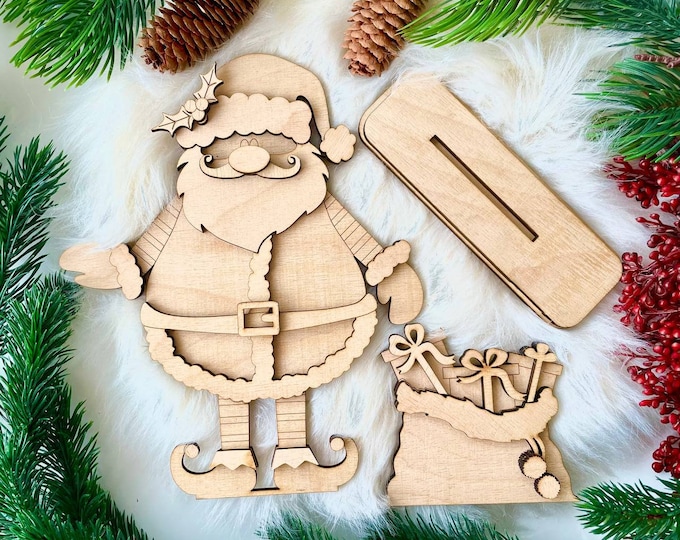 Santa Christmas Countdown Laser Cut File, Christmas Santa Countdown SVG ...