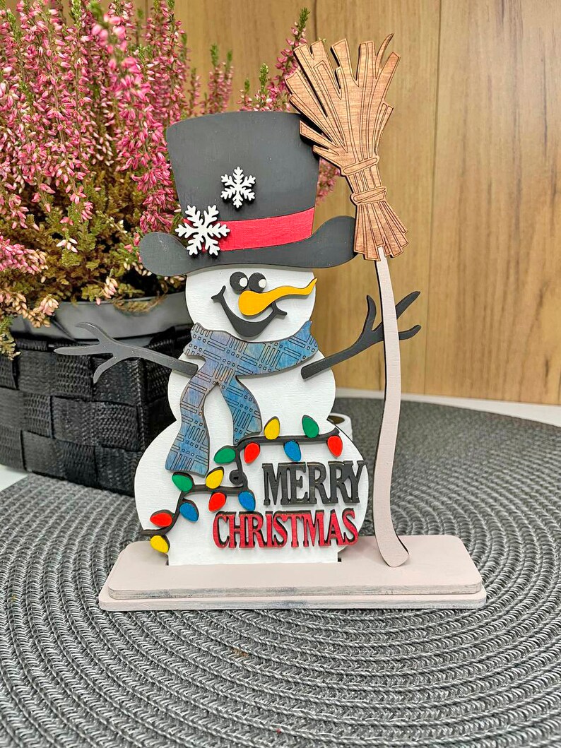 Standing Snowmen SVG Snowman Laser Cut File Let It - Etsy