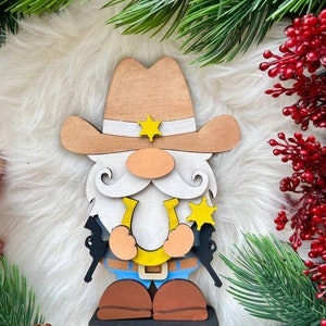 Cowboy Sheriff Dwarf SVG File ,gnome on the Shelf, Cowboy Gnome , Gnome ...
