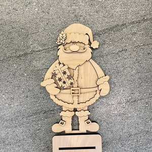 Standing Mini Santa SVG File - Laser Cutting for Christmas Shelf Decor ...