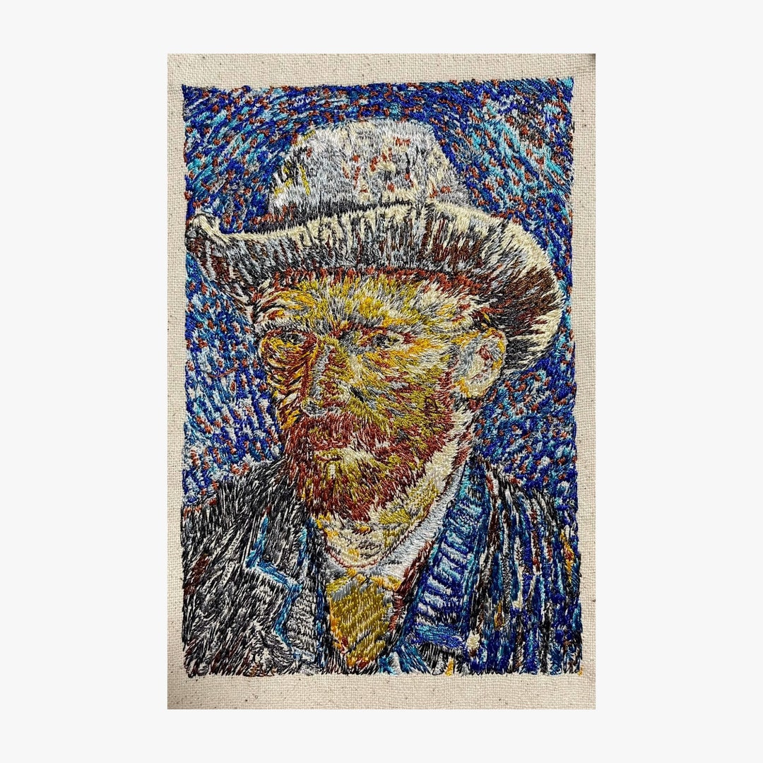 Van Gogh Portrait Embroidery Design: 5x7 Machine Needlework (digital ...