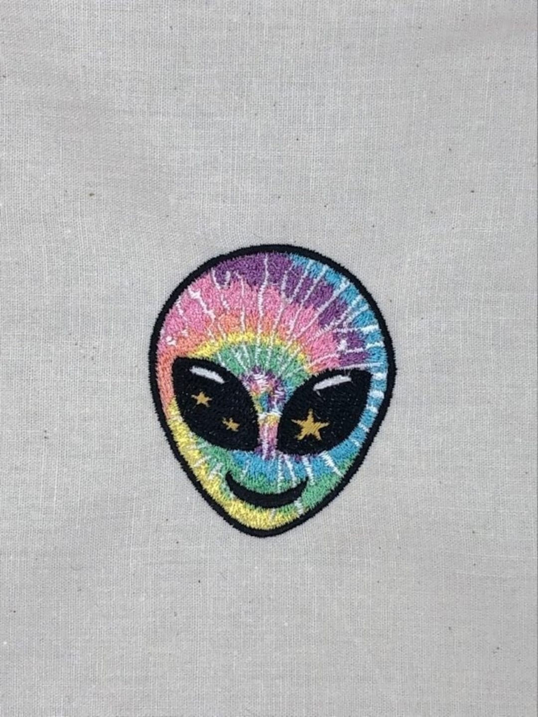 Alien Tie Dye Head Embroidery Design, Mini Rainbow Alien Machine ...