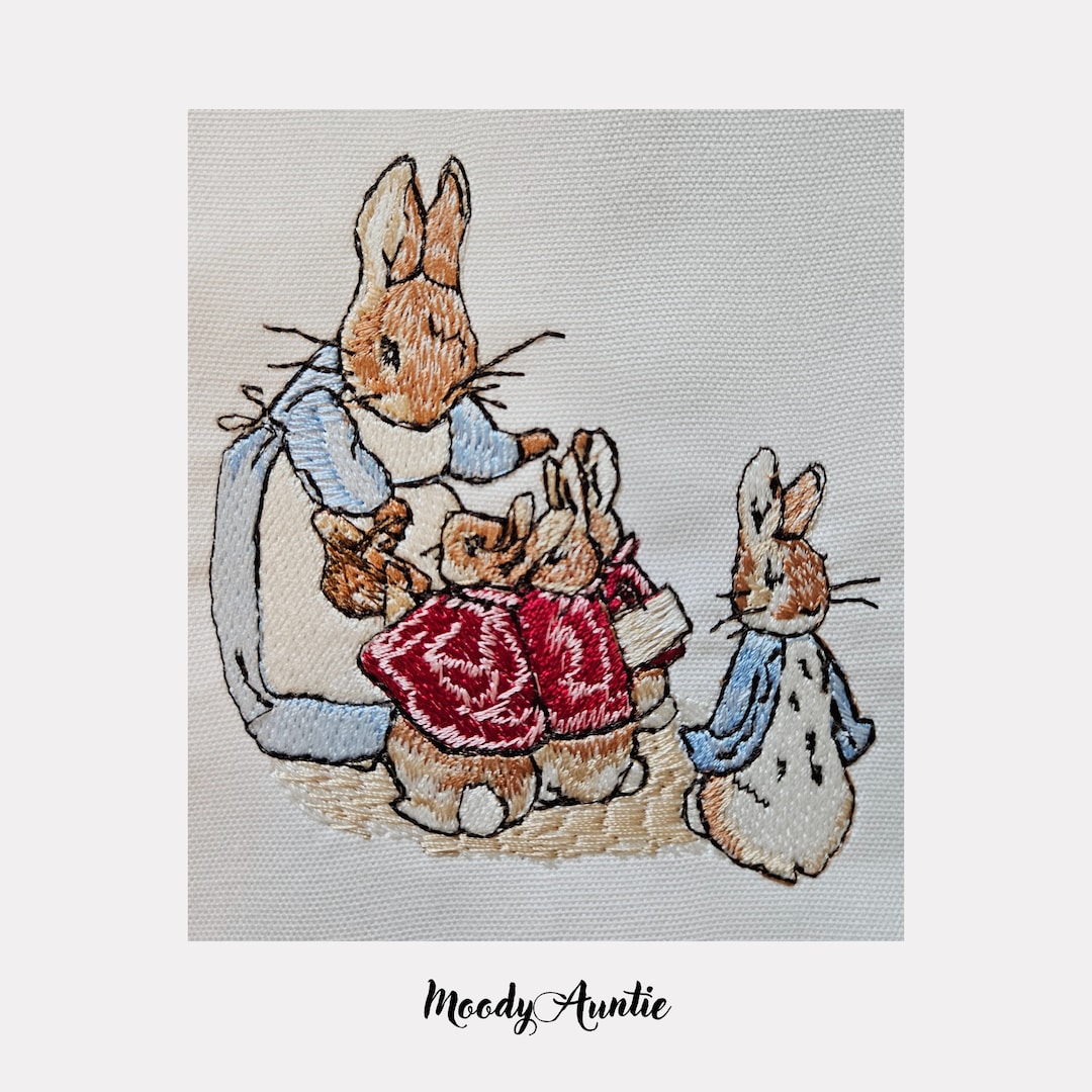 Peter Rabbit Family Digital Embroidery Design, Old Mrs. Rabbit Machine ...