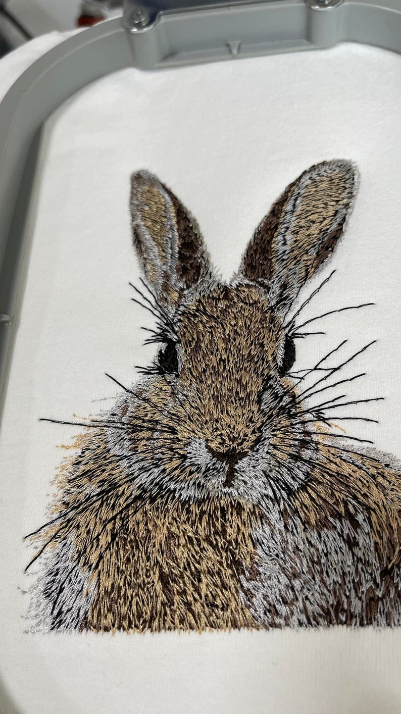 Bunny Rabbit Embroidery Design, Cute Furry Bunny Embroider Pattern ...
