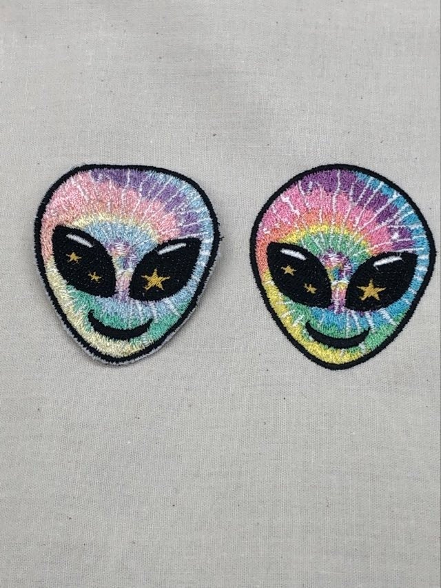 Alien Tie Dye Head Embroidery Design Mini Rainbow Alien - Etsy