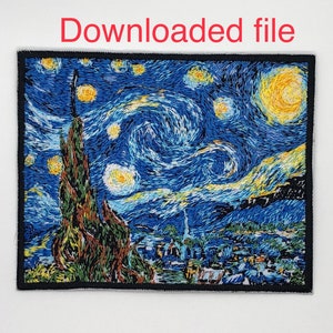 Starry Night Machine Embroidery Design - Van Gogh Starry Night ...