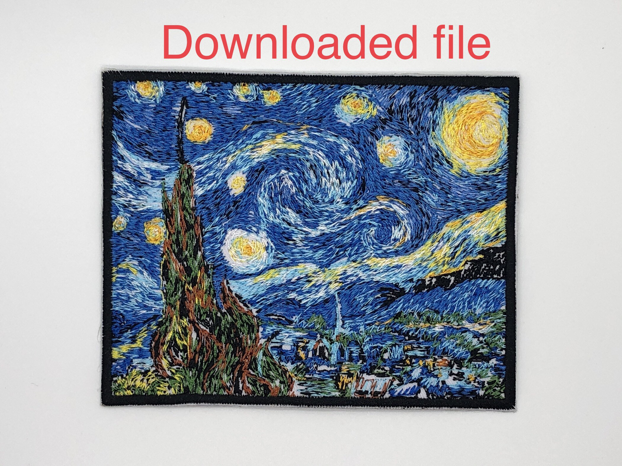 Starry Night Machine Embroidery Design Van Gogh Starry Night - Etsy