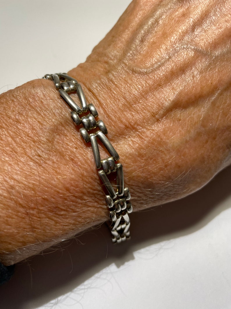 Sterling Silver Hinged Gate Link Bracelet 7 Made in - Etsy