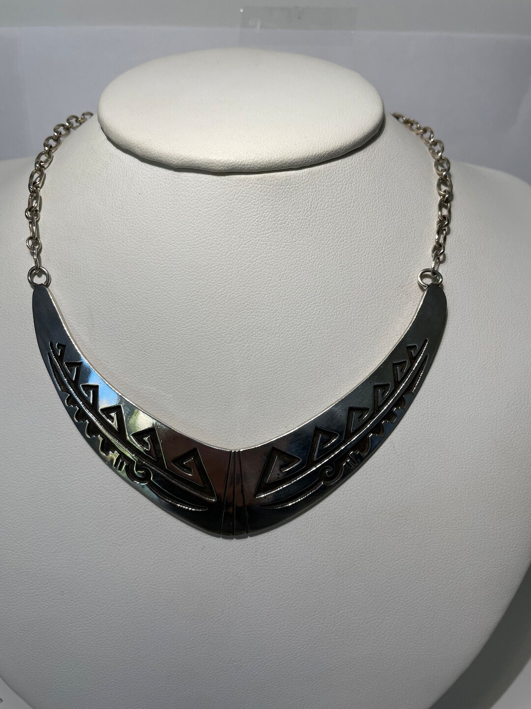 Michael Tahe Native American Navaho Sterling Silver Large Choker Style ...