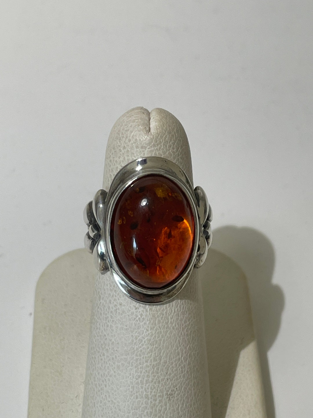 Sterling Silver Amber Ring Size 6 Made in Poland - Etsy