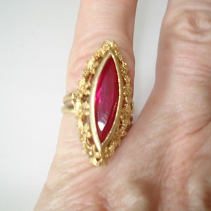 Italian 18 Kt Gold Antique Ruby Ring by Corelli Fancy Flower Setting ...