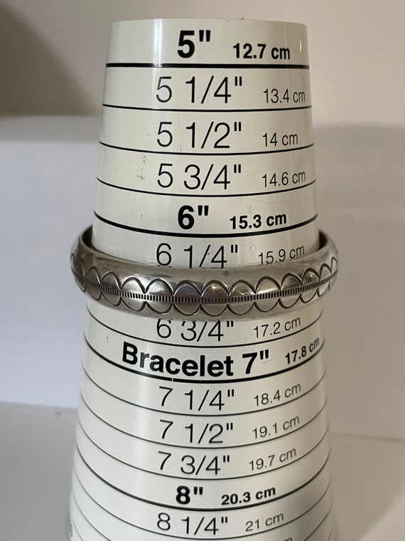 Sterling Silver Native American Hand Stamped Cuff Bra… - Gem