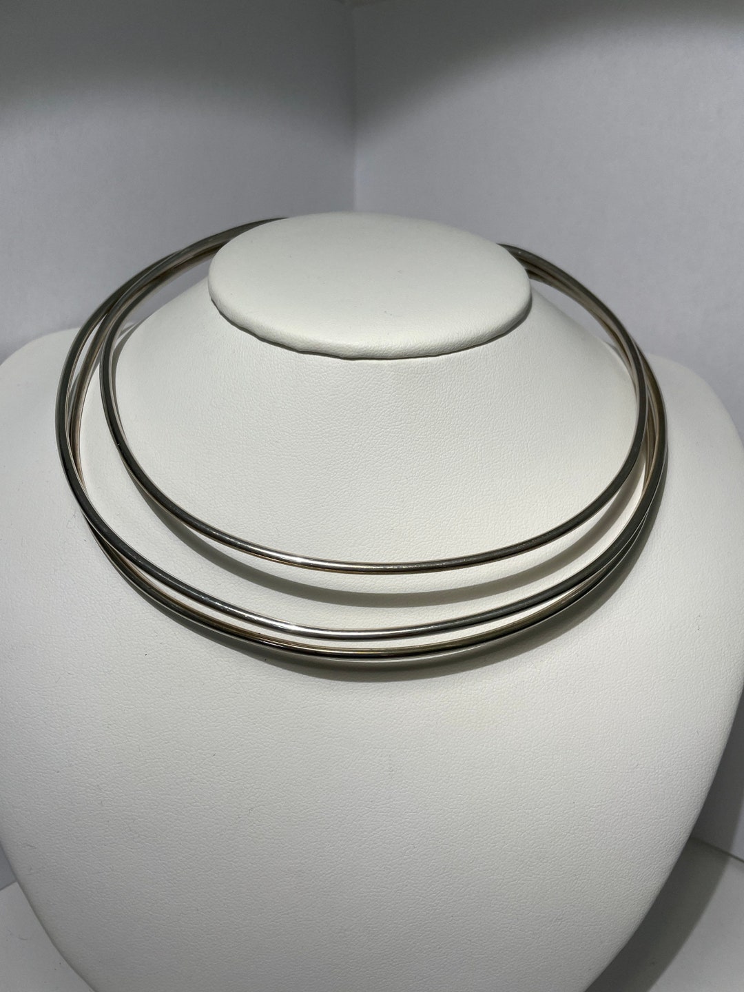 Sterling Silver Triple Wire Designer Choker Collar - Etsy