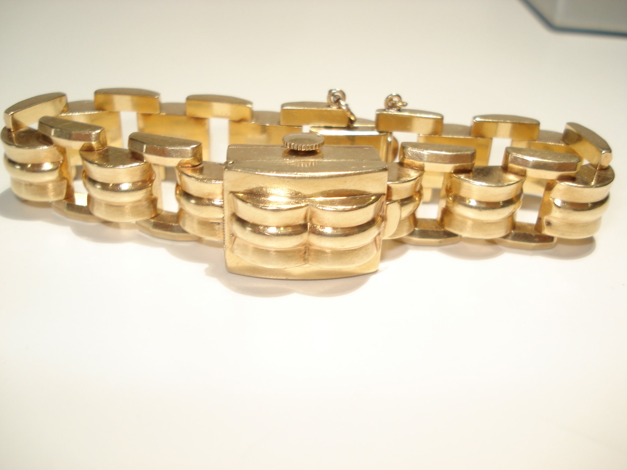 14kt Gold Flip Top Hidden Watch Bracelet Vintage Mechanical - Etsy