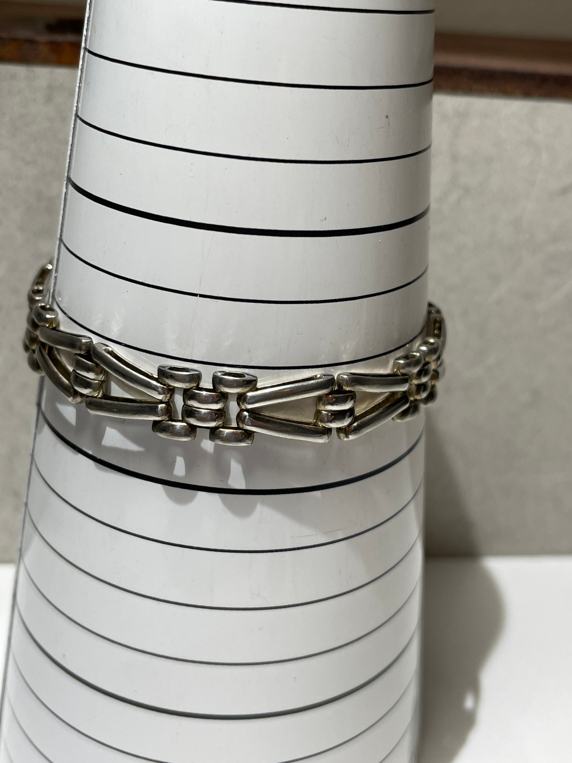 Sterling Silver Hinged Gate Link Bracelet 7 Made in - Etsy