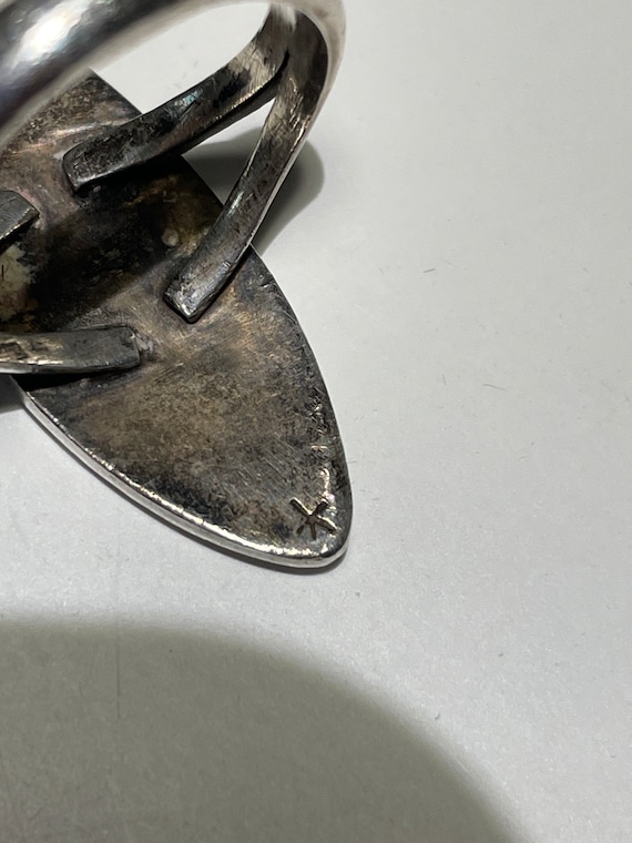 Native American Sterling Silver Hopi Ring Size 9 - Gem