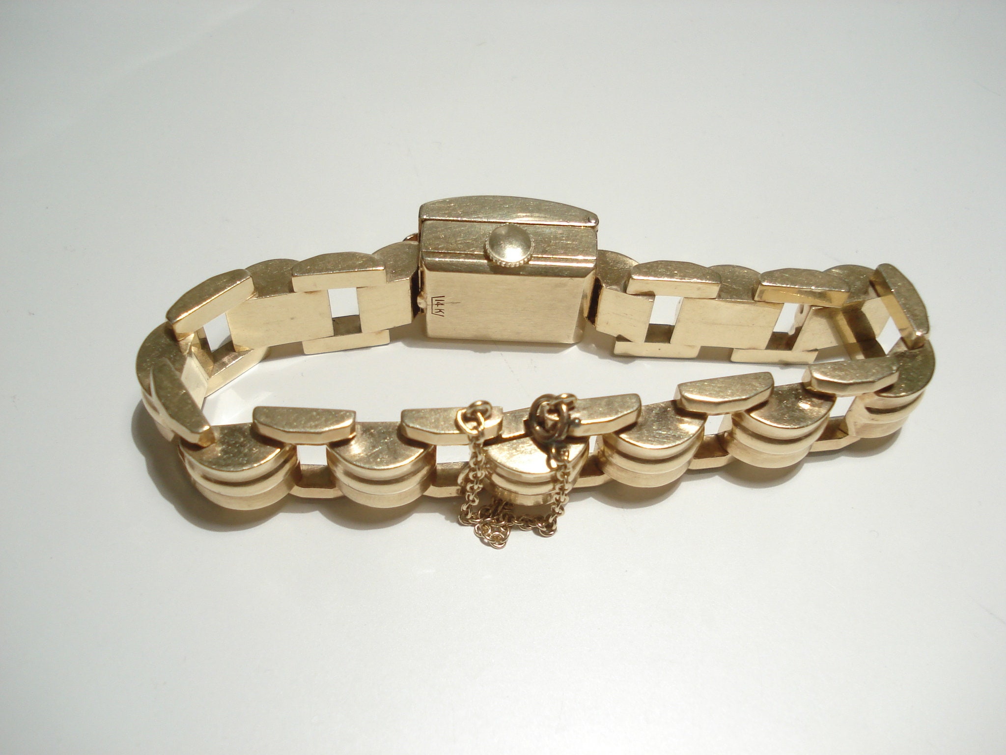 14kt Gold Flip Top Hidden Watch Bracelet Vintage Mechanical - Etsy