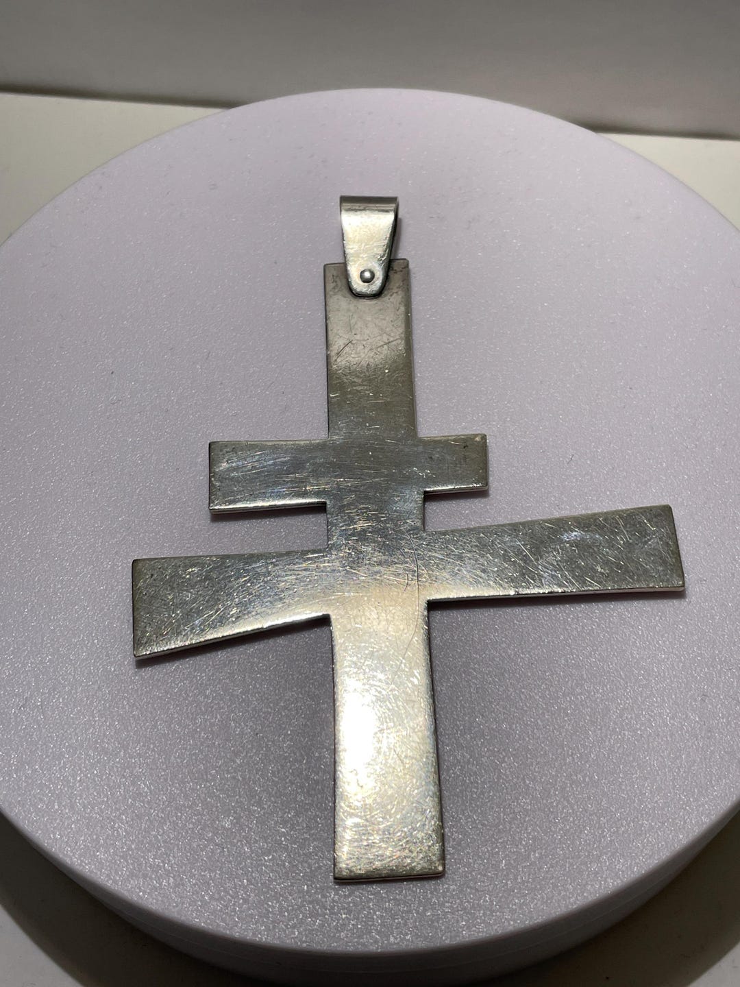 Millicent Rogers Vintage Huge 4" Sterling Silver Patriarchal Double ...