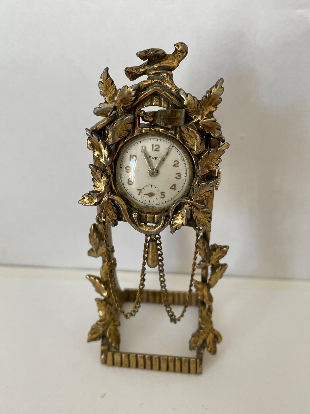 Cuckoo Clock Grandfather Clock Stand Ladies Pin Brooch Working Watch - Etsy