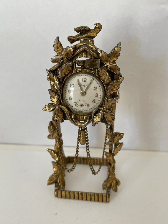 Cuckoo Clock Grandfather Clock Stand Ladies Pin Brooc… - Gem