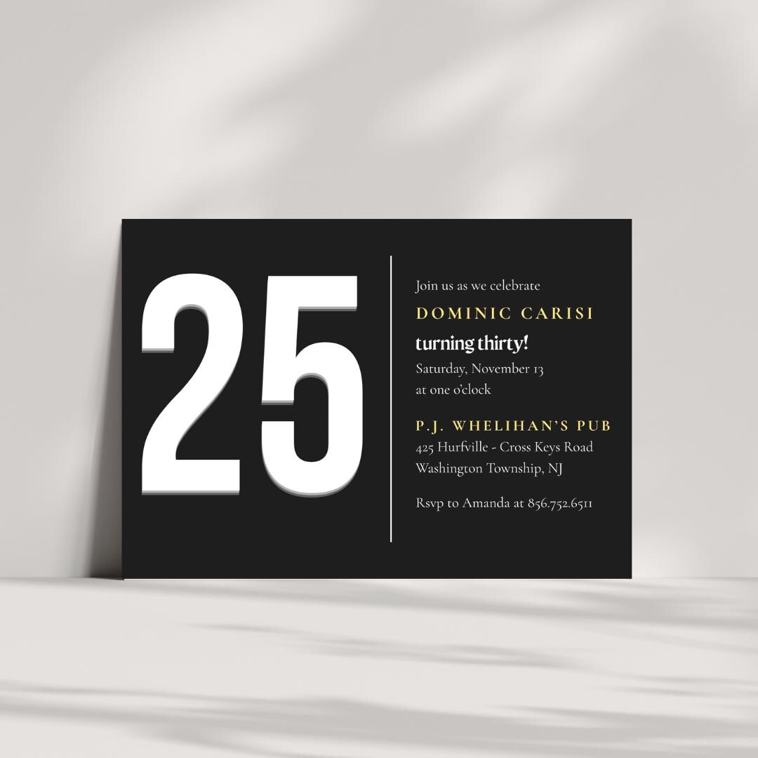 Number Birthday Invitation ( Digital Download) - Etsy