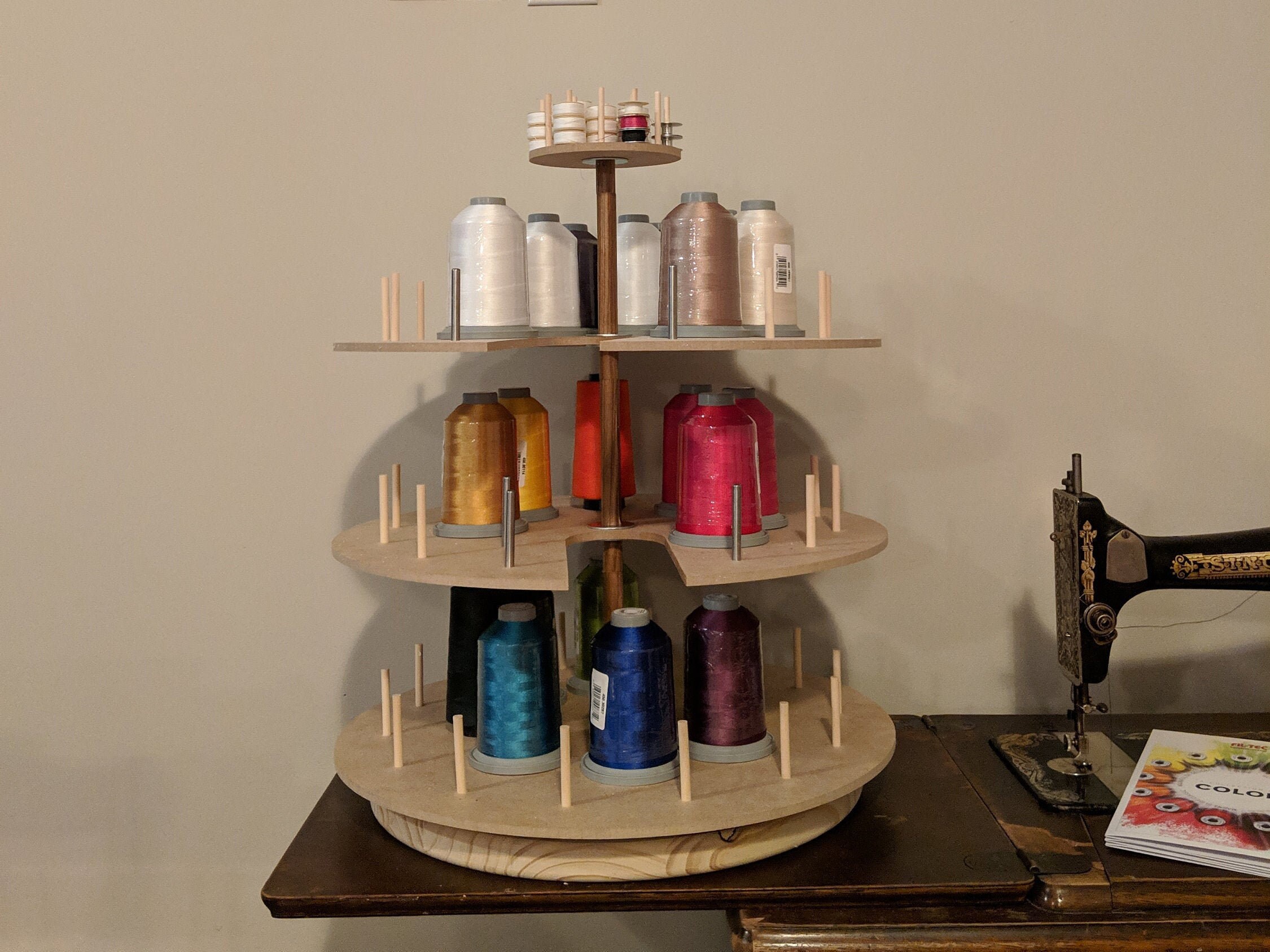 5000m Thread Storage Carousel Stores 62 Large Spools FREE | Etsy