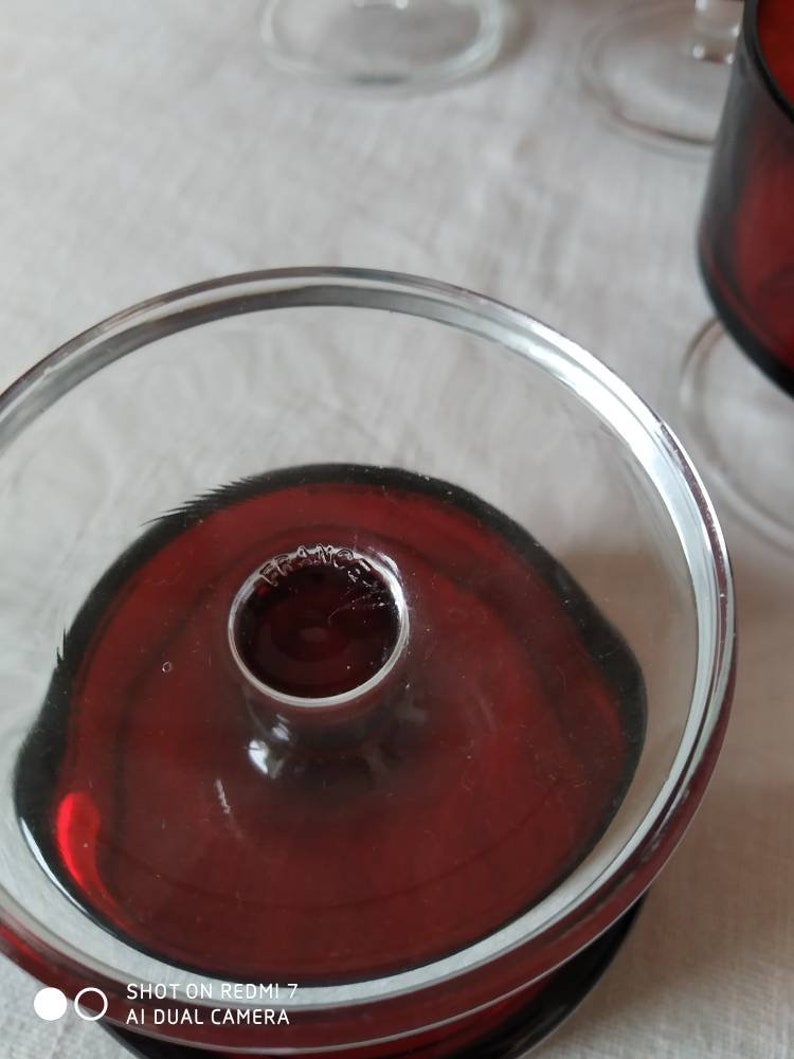 Retro French Ruby Red Sundae Glasses Candle Holders. - Etsy UK