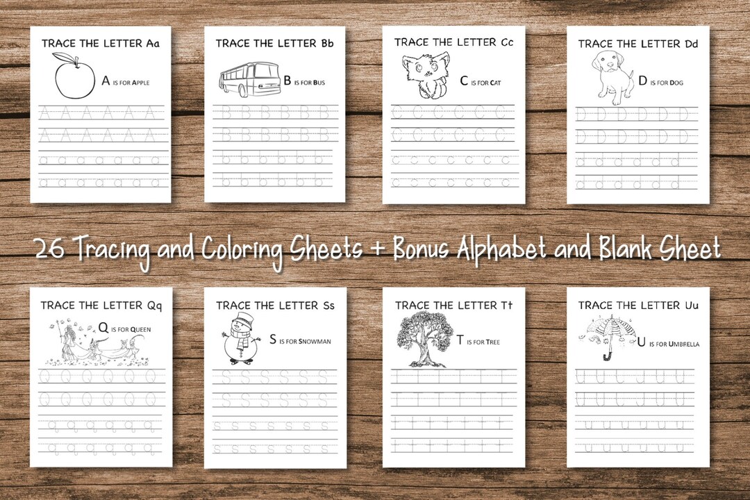 Alphabet Tracing Worksheets. ABC Letters Printable Sheets. Homeschool ...