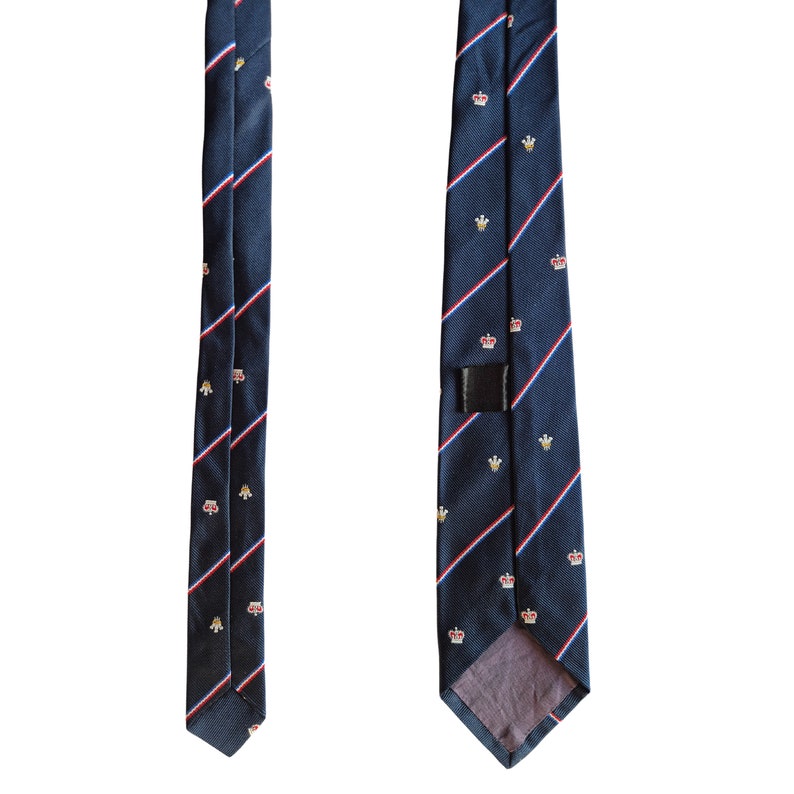 Crown and Prince of Wales Feathers Stried Woven Tie - Etsy