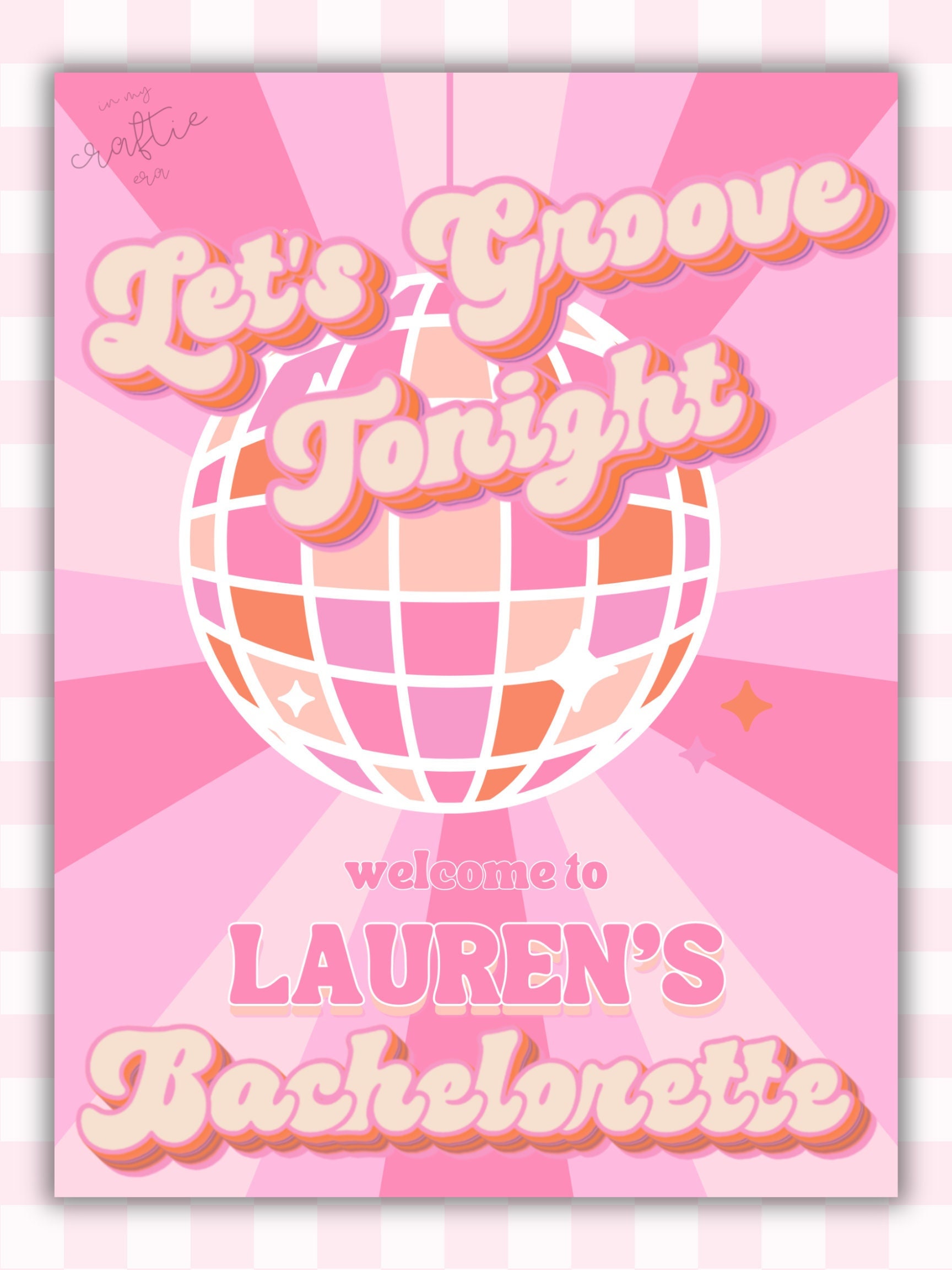 Retro Groovy Disco Bachelorette Party Welcome Sign -- Digital Download ...