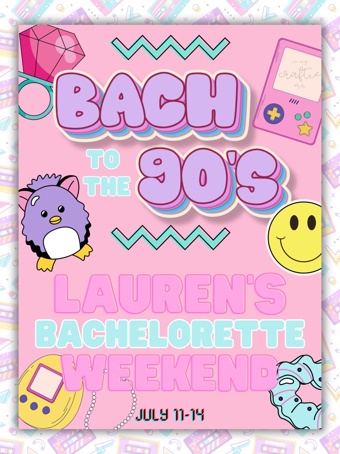Bach to the 90s Bachelorette Party Welcome Sign -- Digital Download ...