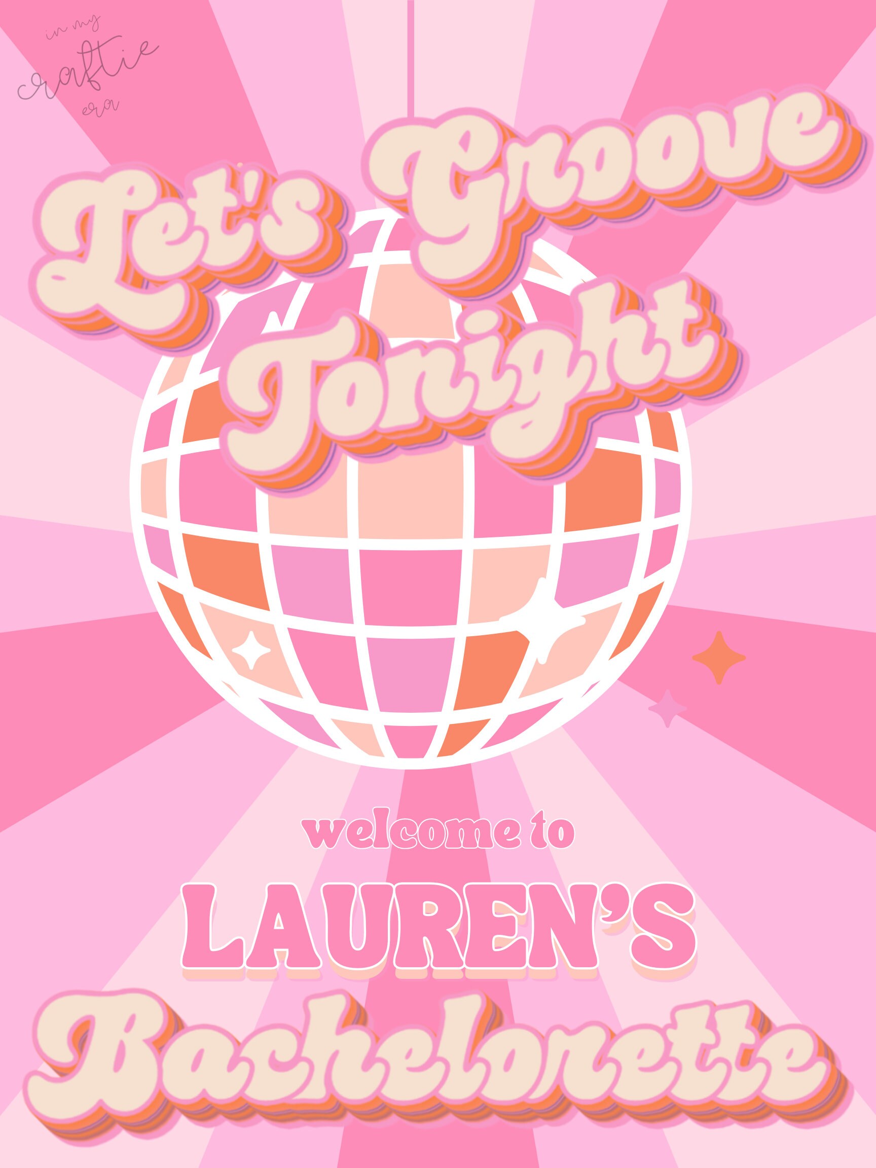 Retro Groovy Disco Bachelorette Party Welcome Sign Digital Download ...