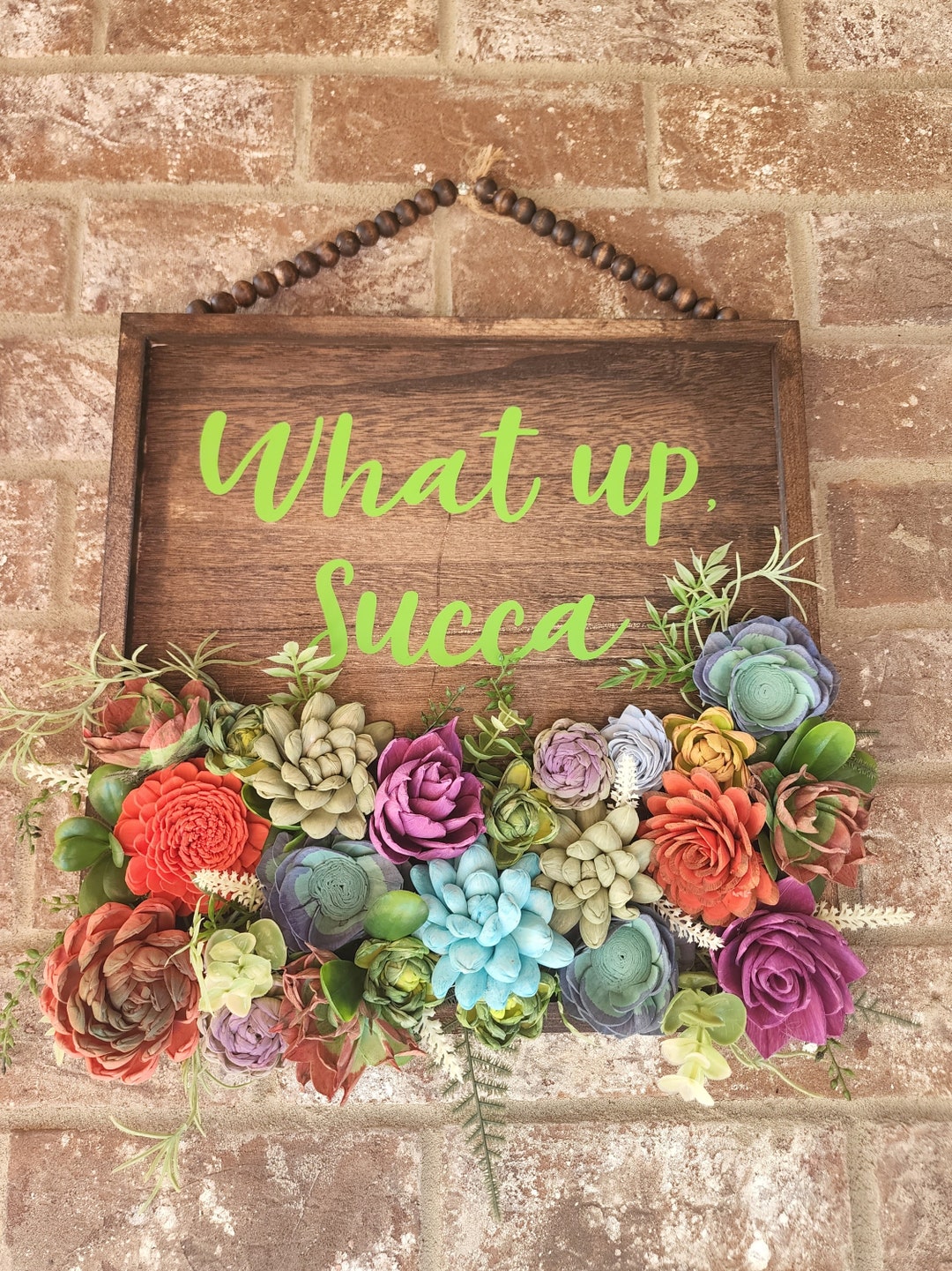 Ready to Ship! Front Door Sign, Porch Sign, Succulent, Door Hanger ...