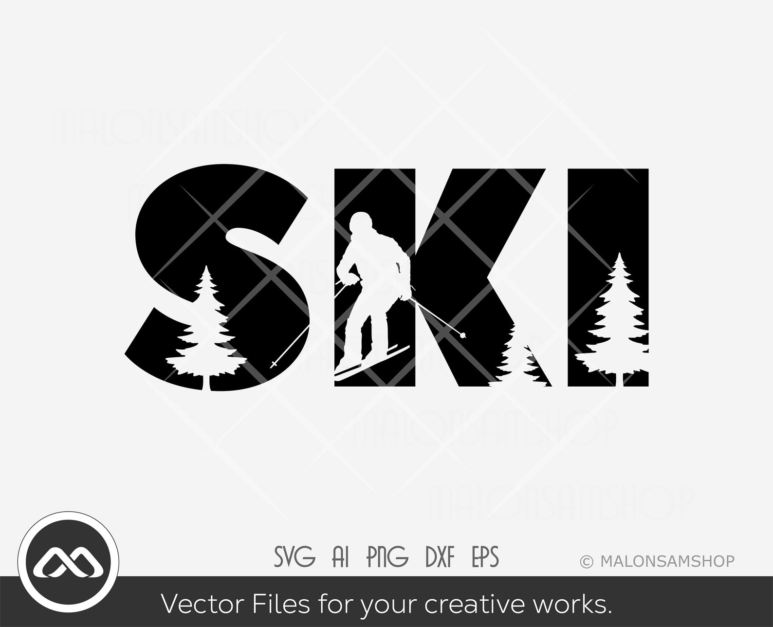 Ski SVG File Logo Ski Svg Snowboarding Svg Skiing Svg - Etsy