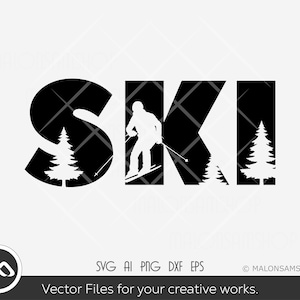Ski SVG File Logo - Ski Svg, Snowboarding Svg, Skiing Svg, Winter Svg ...