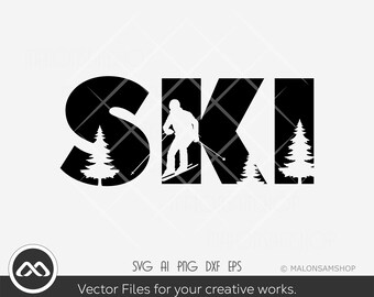Ski SVG File Logo Ski Svg, Skiing Svg, Skiing Clipart, Winter Svg ...