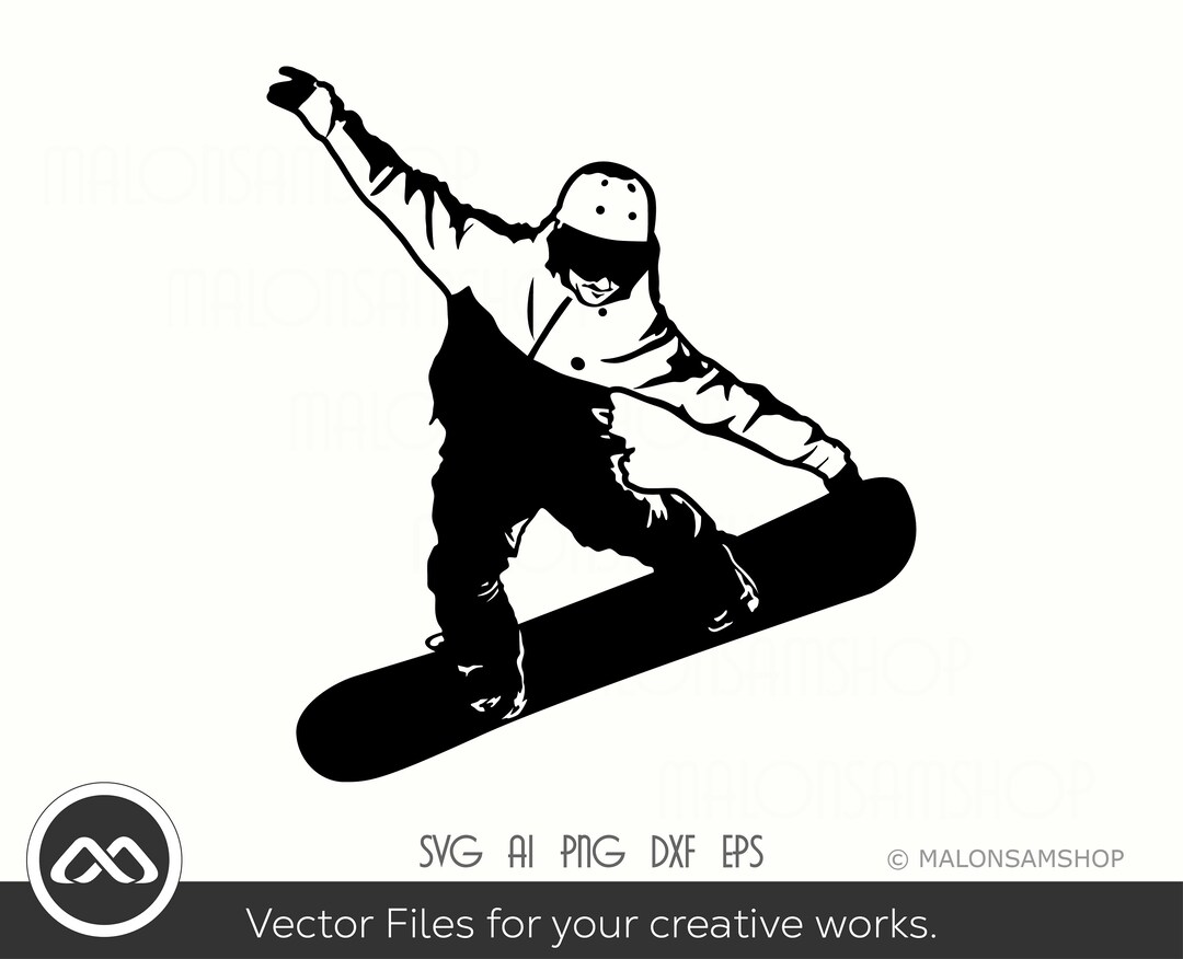 Snowboard SVG Silhouette - Snowboarding Svg, Snowboard Svg, Snow ...