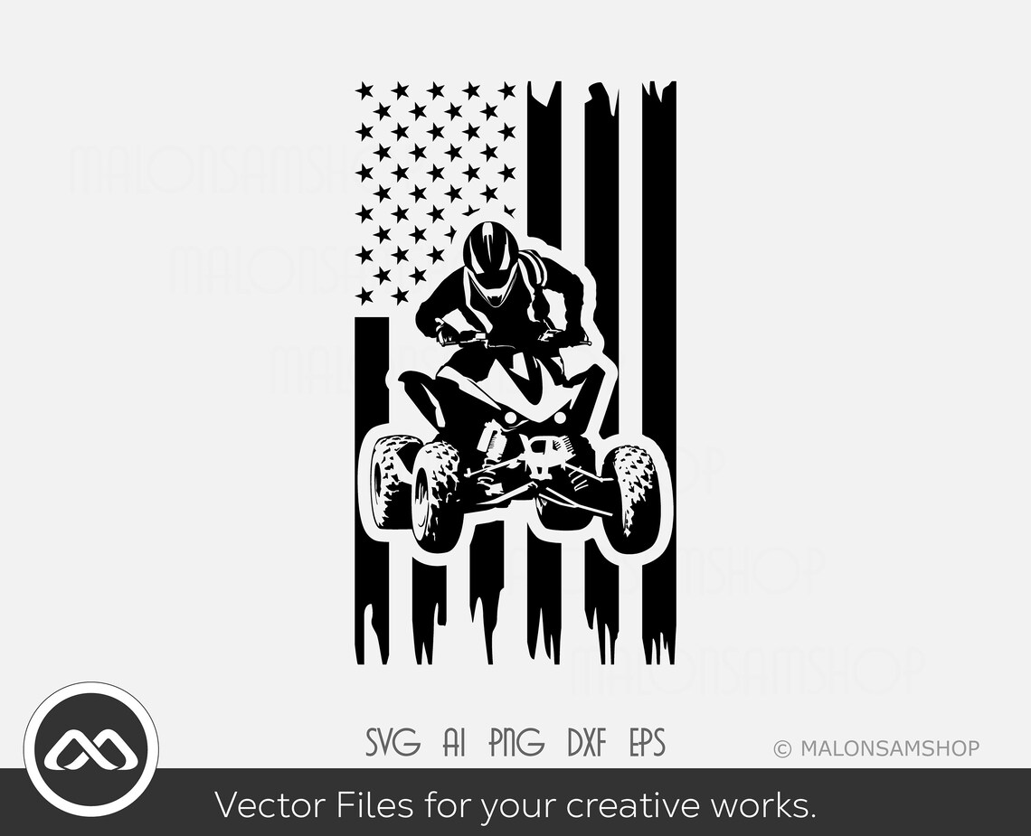ATV SVG American Flag Atv Svg Quad Svg 4 Wheeler Svg Dxf - Etsy