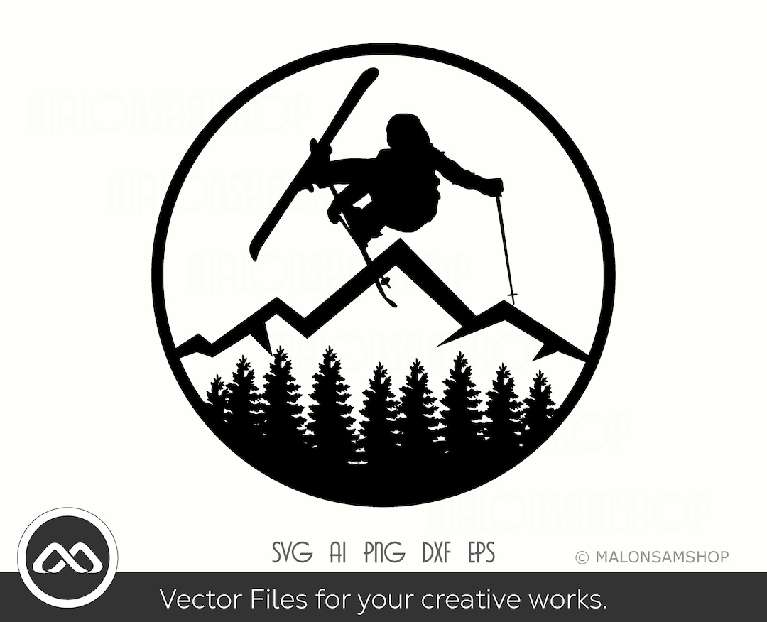 Ski SVG Mountain - Ski Svg, Snowboarding Svg, Skiing Svg, Winter Svg ...