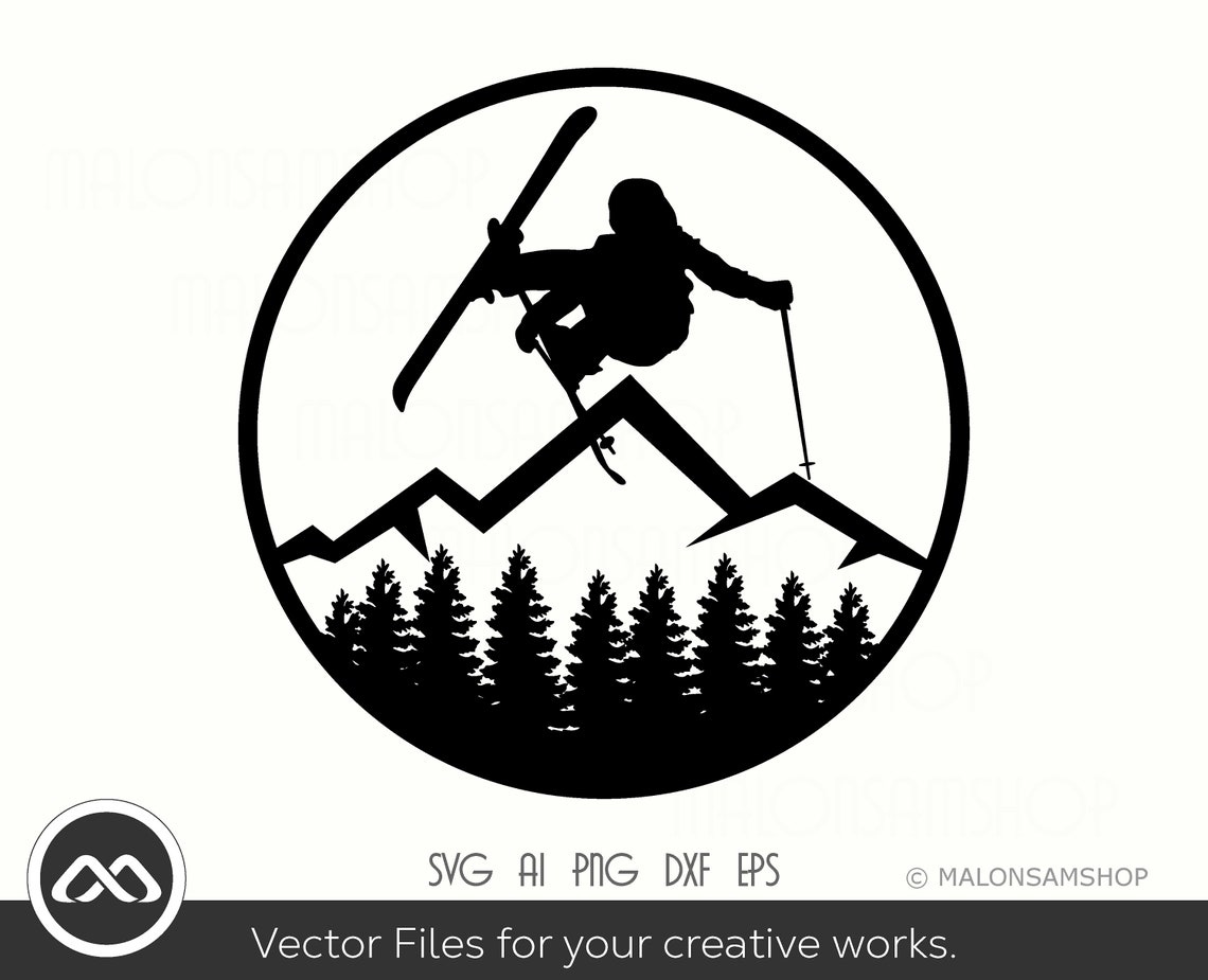 Ski SVG Mountain Ski Svg Snowboarding Svg Skiing Svg - Etsy