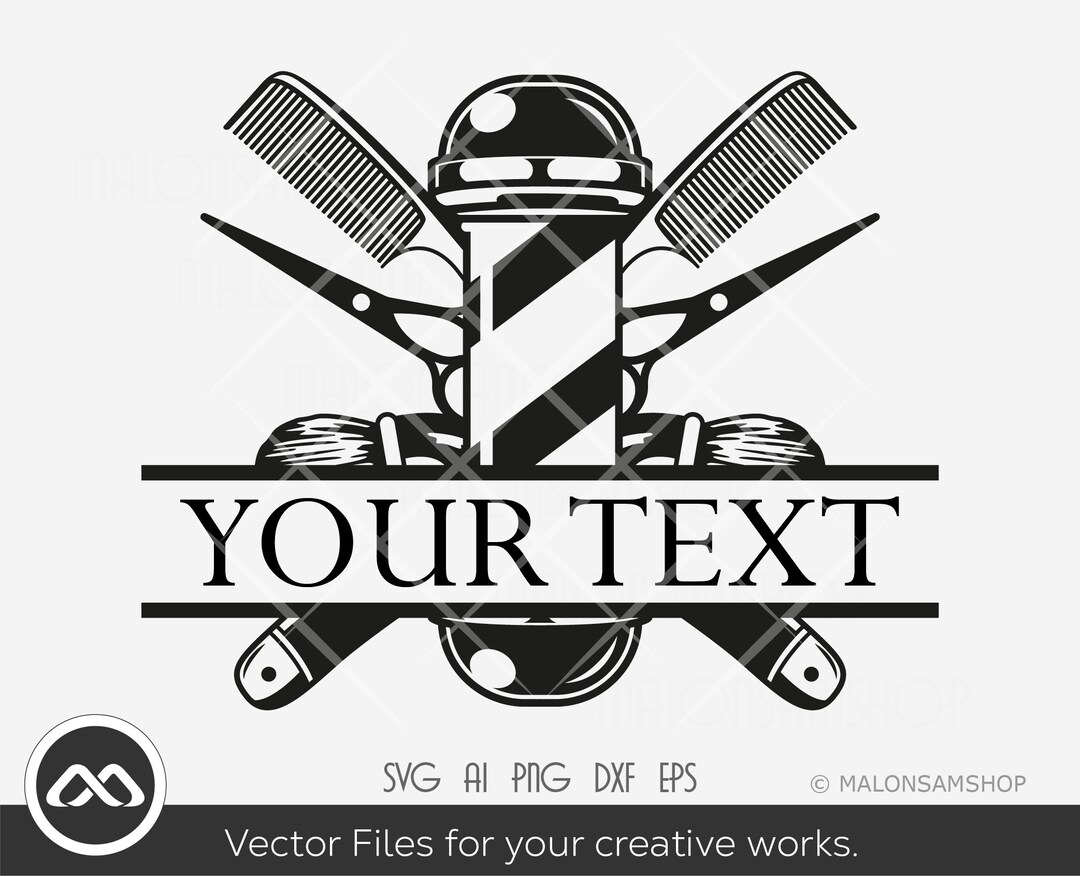 Barber SVG Customize Text - Barber Svg, Barber Clipart, Hair Stylist ...