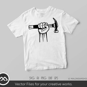 Carpenter SVG Fist With Hammer - Carpenter Svg, Builder Svg, Handyman ...