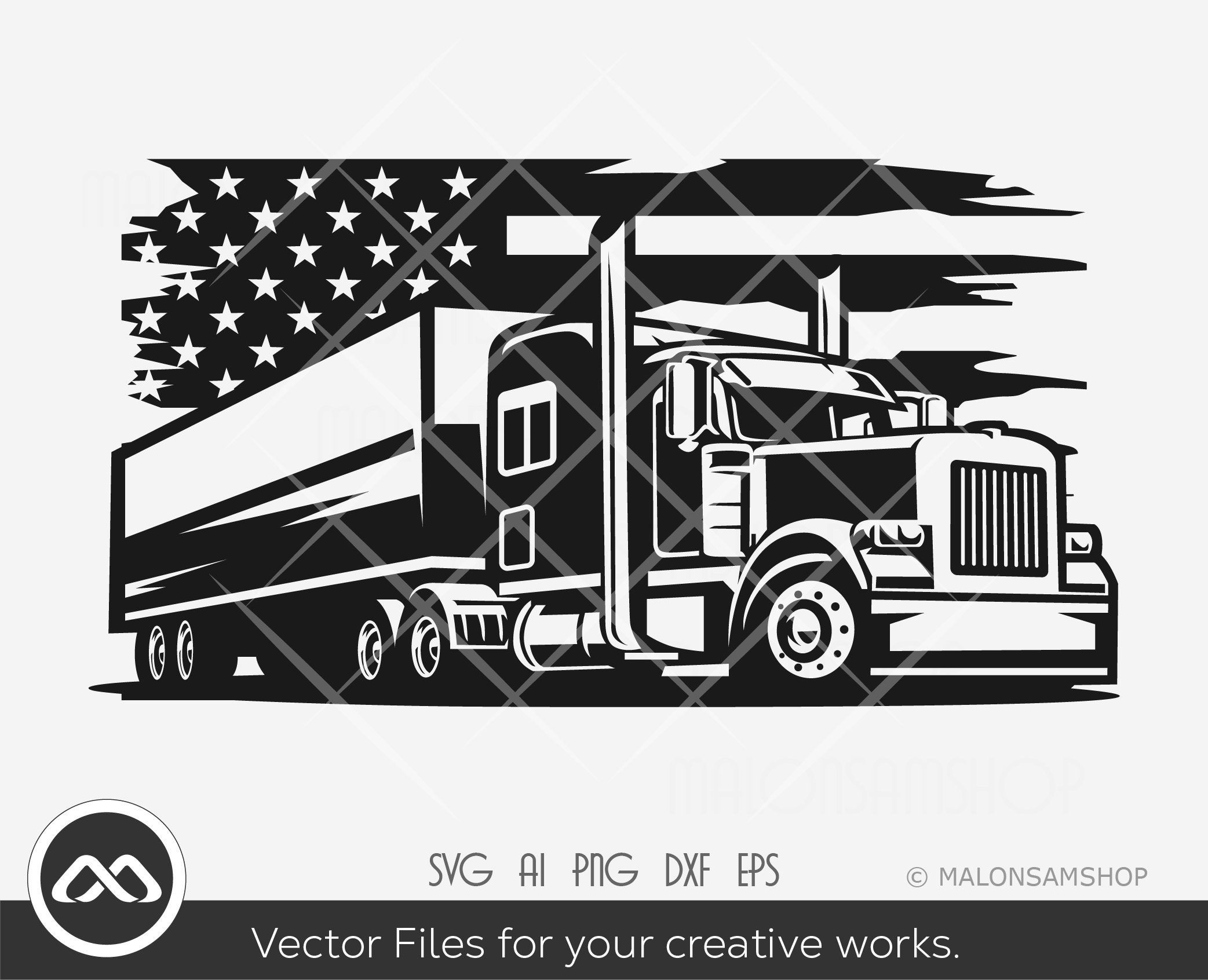 Cargo Truck SVG Us flag camión svg, cargo svg, 18 wheeler, camión de ...