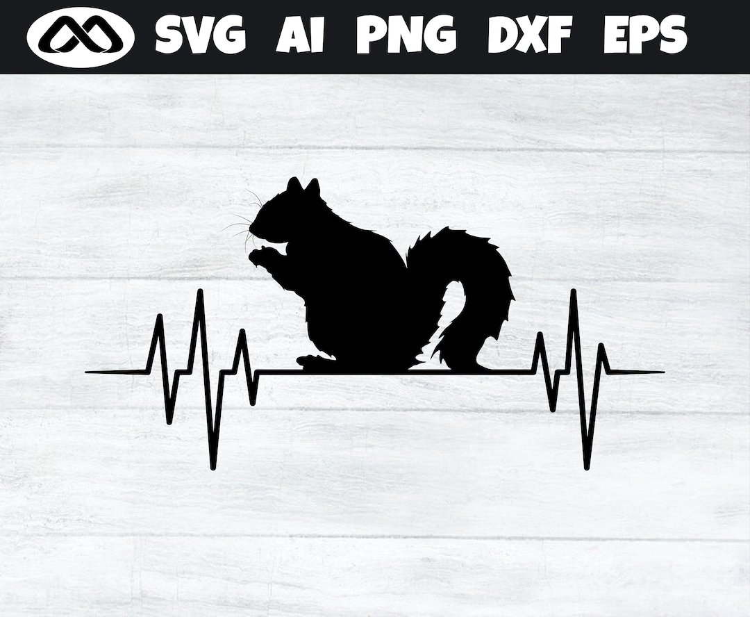 Squirrel SVG Heartbeat - Squirrel Svg, Squirrel Clipart, Squirrel ...