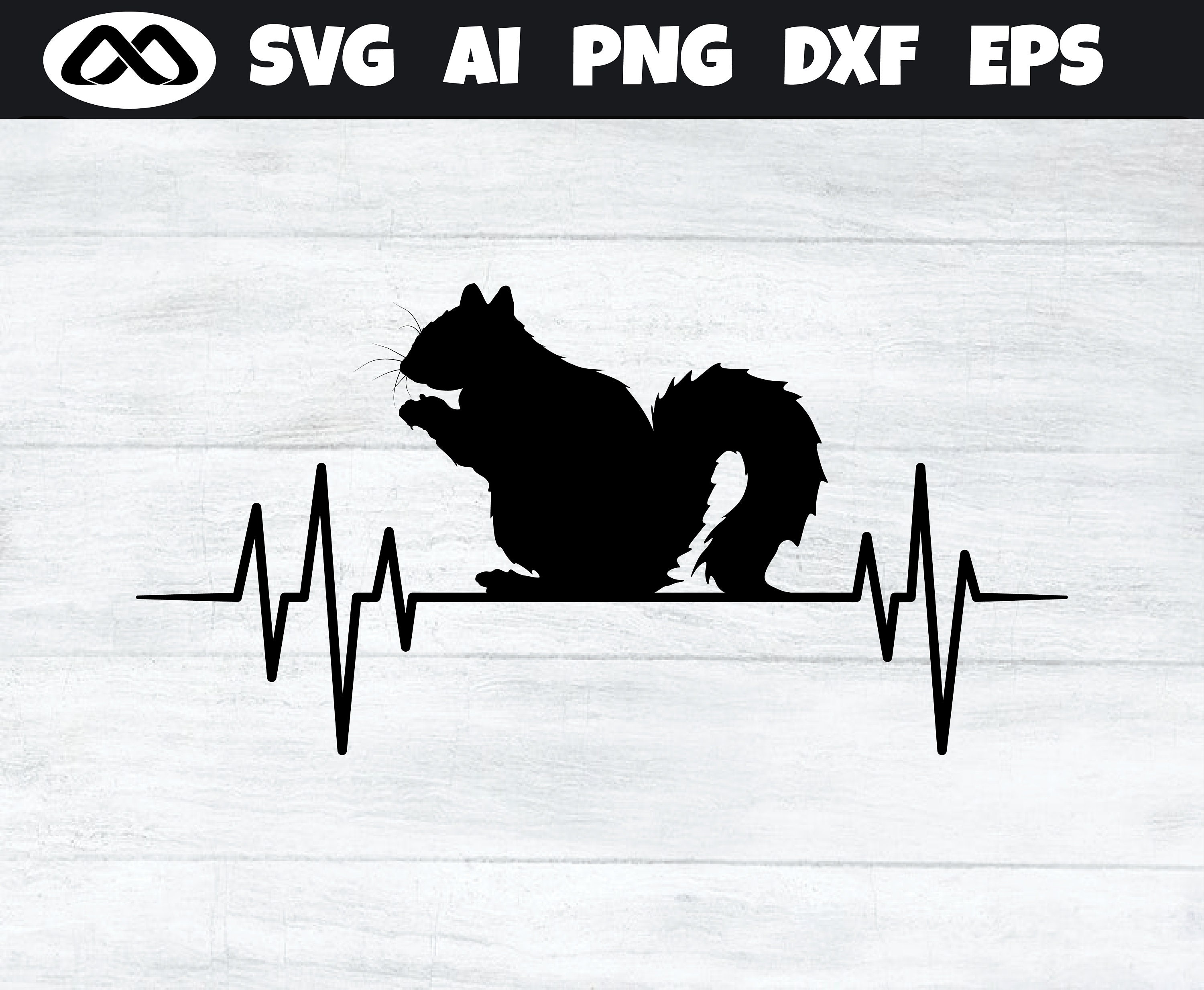 Squirrel SVG Heartbeat - Squirrel Svg, Squirrel Clipart, Squirrel ...