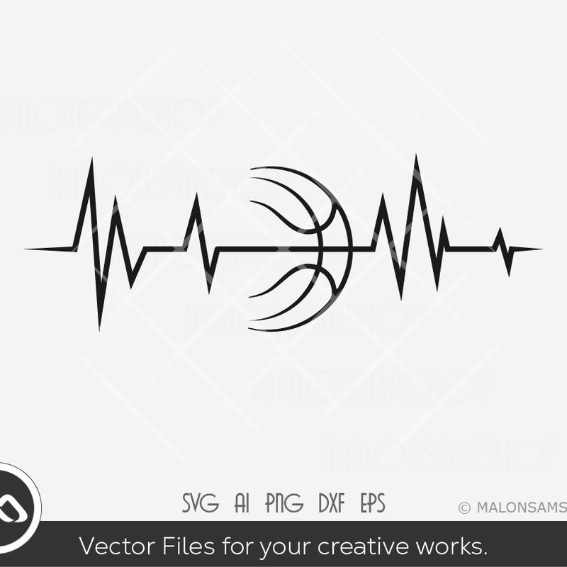 Basketball Heartbeat Svg - Etsy