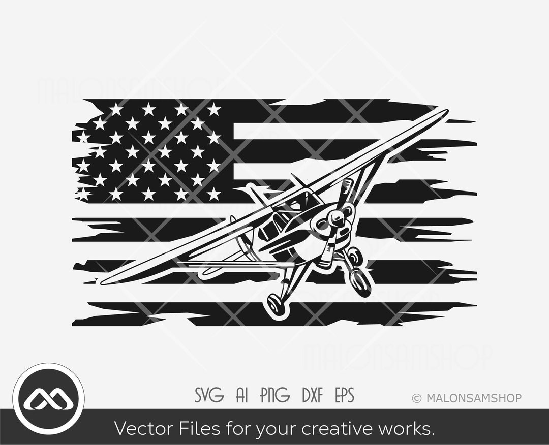 Small Plane SVG Us Flag - Airplane Svg, Airplane Pilot Svg, Airplane ...