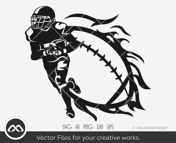 Football SVG Player on Fire Football Svg Football Mom Svg - Etsy